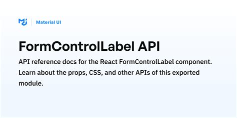 Formcontrollabel Api Material Ui Mui 组件库