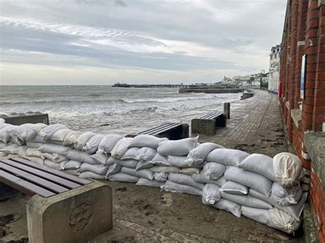 Storm Babet Race Against Tide To Install Swanage Flood Barrier