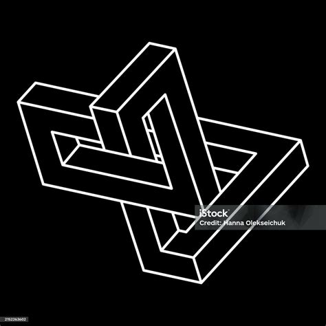 Unreal Geometry Impossible Optical Illusion Shape Optical Art Object Impossible Figure Stock