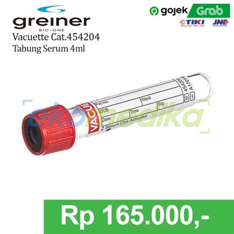 Promo Vacuette Vacutainer Tabung Serum Tube Pln Plh 13x75 Red 4ml
