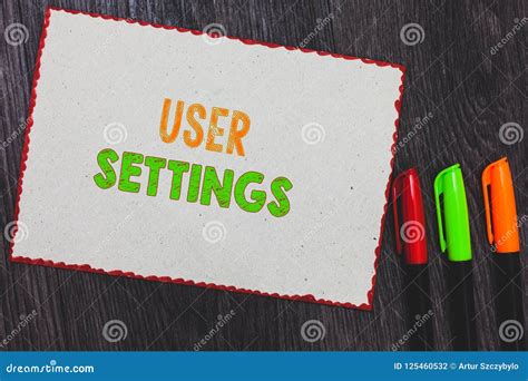 Text Sign Showing User Settings Conceptual Photo Configuration Of
