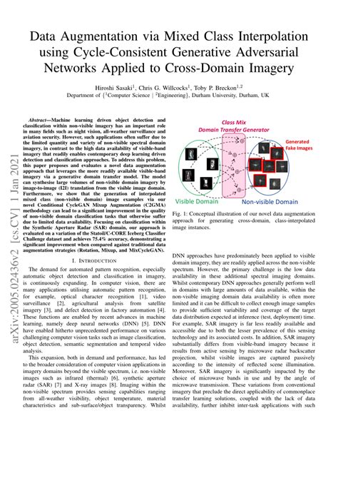 Pdf Data Augmentation Via Mixed Class Interpolation Using Cycle