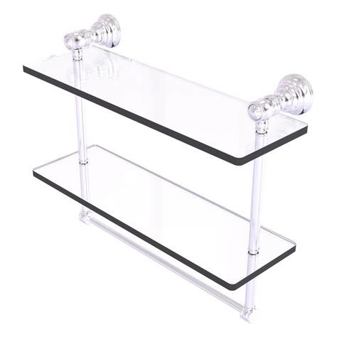 Carolina Collection Double Glass Shelf With Towel Bar Glass Shelves Double Glass Towel Bar