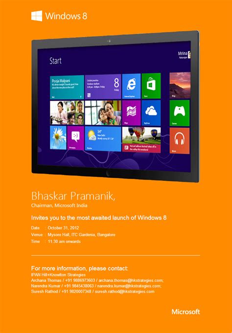 Microsoft Starts Sending Invites Of Windows 8 Launch In India Event