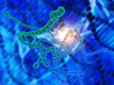 추상 Strep A 바이러스 세포가 있는 3d 의료 배경 무료 사진