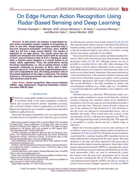 On Edge Human Action Recognition Using Radar Based Sensing And Deep