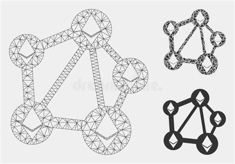 Ethereum Network Vector Mesh Network Model And Triangle Mosaic Icon Stock Vector Illustration