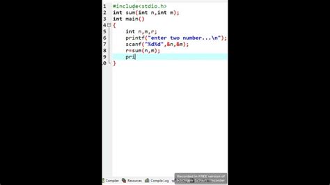 sum of two number in recursion function short video youtube