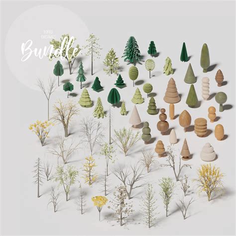 3d Model Physical Model Trees Bundle Toffu Co