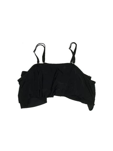 Assorted Brands Solid Black Swimsuit Top Size 18w Plus 32 Off
