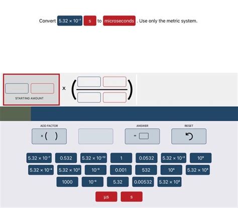 solved convert 5 32×10−7 s to microseconds use only the