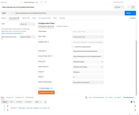 Making Etsy Oauth20 Call Via Postman Stack Overflow