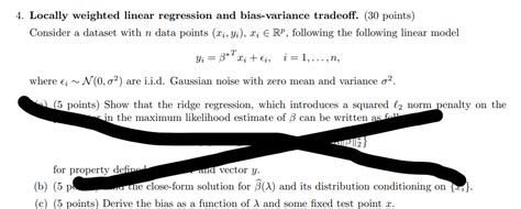 Solved Derive The Bias As A Function Of λ And Some Fixed