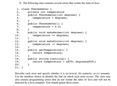 solved 2 the following class contains several errors that