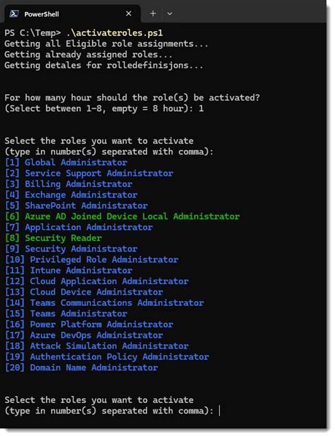 updated my entra pim roles activation script to include the possibility