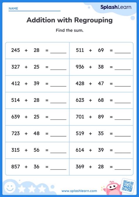 Add Digit And Digit Numbers With Regrouping Ones Horizontal Addition Worksheet