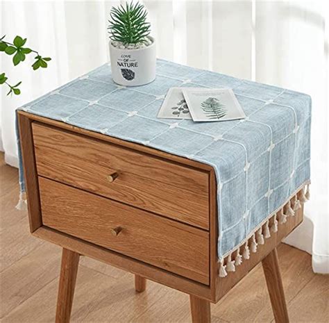Utobanh Simple Bedside Table Tassel Cover Cloth Tablecloth Cover Towel