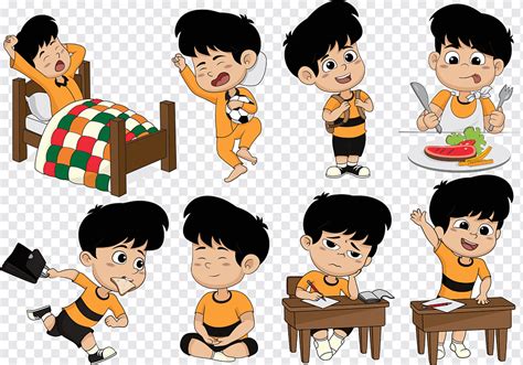 아이들의 일상 생활 만화 Png Pngwing