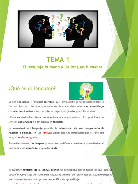 Tema 1 El Lenguaje Humano Y Las Lenguas Humanas Pdf