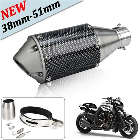 Autoleader 38 51mm Universal Carbon Fiber Motorcycle Exhaust Muffler