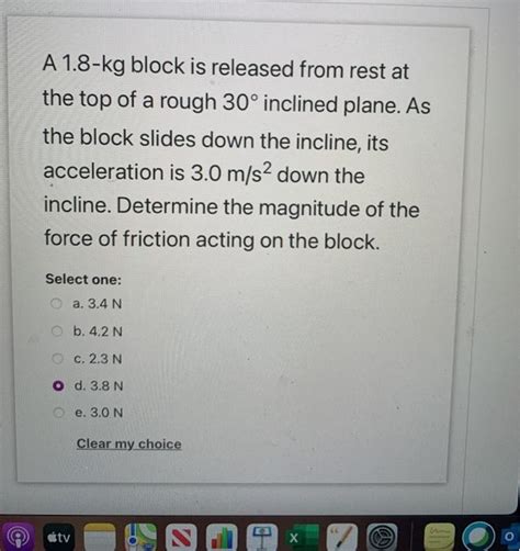 solved a 1 8 kg block is released from rest at the top of a