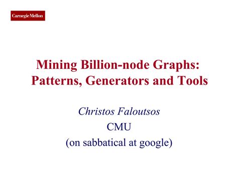 Solution Mining Billion Node Graphs Patterns Generators And Tools