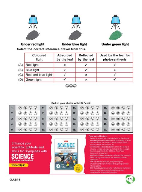 National Science Olympiad Work Book Class 4 Mtg Learning Media