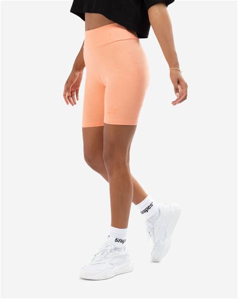 Shop Puma Classics Ribbed Biker Shorts 533507 28 Pink Snipes Usa