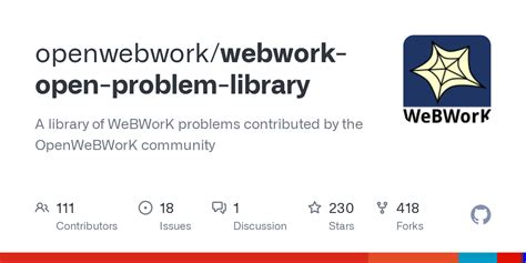 Webwork Open Problem Libraryopllicense At Main · Openwebworkwebwork Open Problem Library · Github