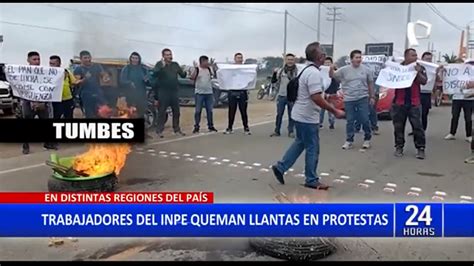 Trabajadores Del INPE Bloquean Pistas Como