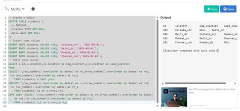 Lead And Lag In Sql Without Using Lead And Lag Function Here Using The