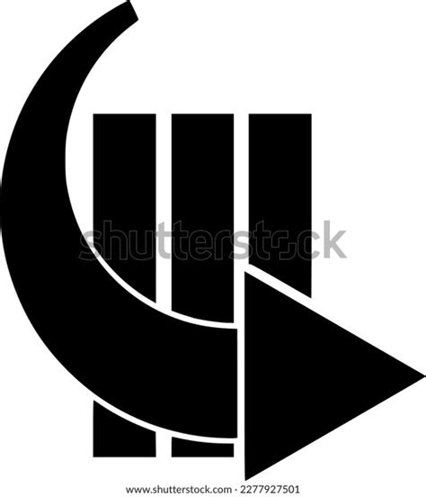 Vector Symbol Direction Arrow Passing Through Stock Vector Royalty