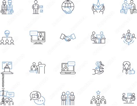 Supporting People Outline Icons Collection Aid Assist Backing Boost Bolster Facilitate