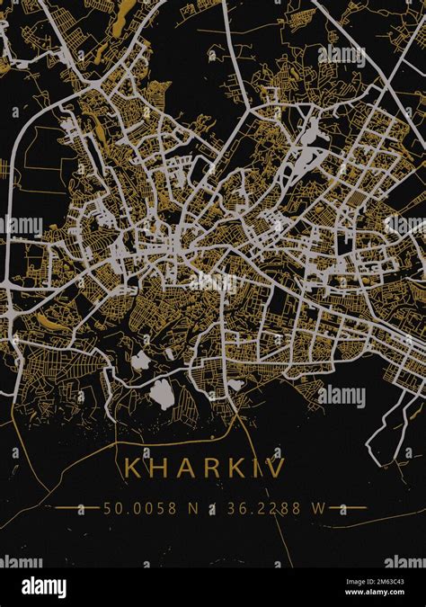 Map Of Ukraine Kharkov City Outline Borders Important Cities Rivers And Lakes Layout And