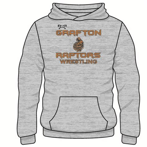 Grafton Wrestling Club Custom Sublimated Decal Grey Hoodie Myhouse