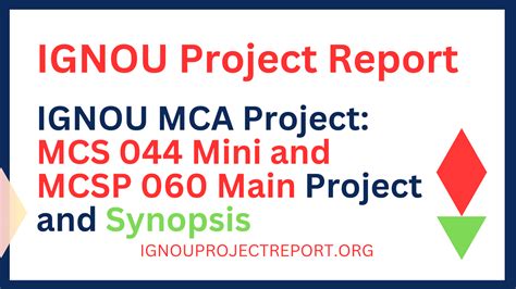 IGNOU MCA Project MCS 044 Mini And MCSP 060 Main Project MCA