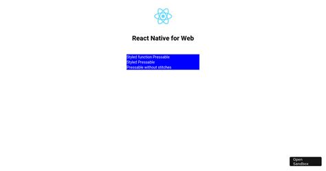 React Native Web Forked Codesandbox