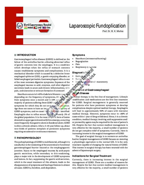 Pdf Laparoscopic Fundoplication An Effective Minimally Invasive