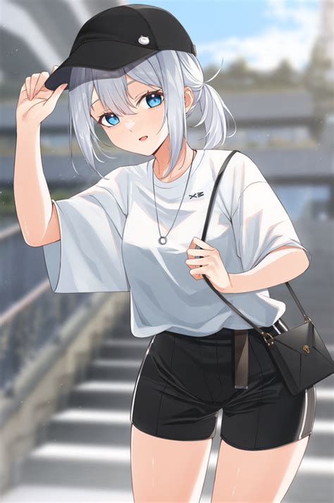 Blue Eyes Necklace Ecchi Hat Purse Shorts Petite Digital Art Hd Phone Wallpaper Rare