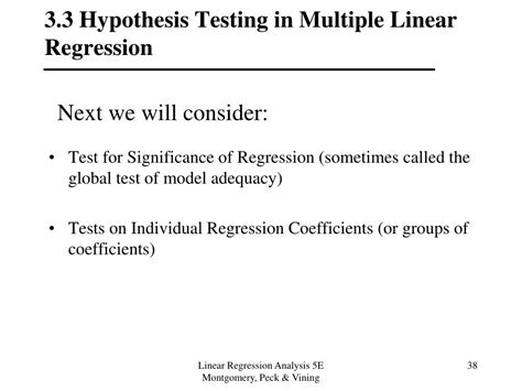 Ppt Chapter 3 Multiple Linear Regression Powerpoint Presentation