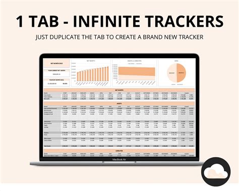 Net Worth Tracker Spreadsheet Template For Google Sheets In Dollars Net Worth Dashboard