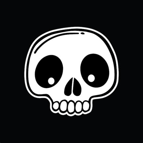 Premium Vector Skull Art Illustration Hand Drawn Black And White