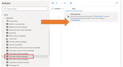 Sort Cells In Excel Worksheet Actionpower Automate Desktop Kaizen