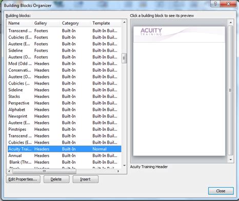 How To Create And Use Building Blocks In Word Acuity Training