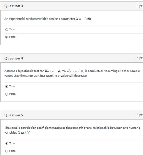 Solved Question 3 1 Pt An Exponential Random Variable Can Be
