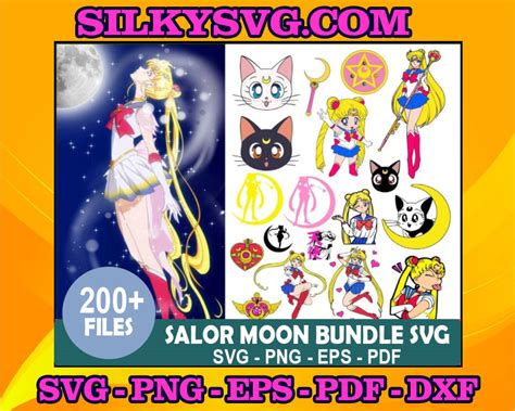 200 Sailor Moon Bundle Svg Cartoon Svg Usagi Tsukino Svg Diana