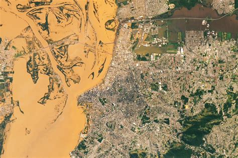 Chuvas no RS Nasa divulga imagens de satélite que mostram dimensão da