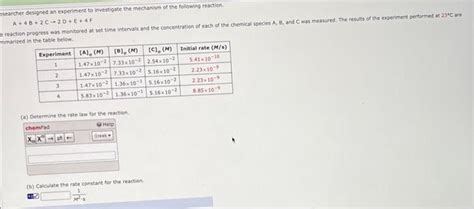 Solved Searcher Designed An Experiment To Investigate The Chegg