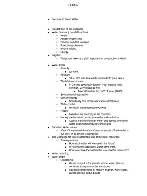 Eesa07 Lec Notes 01 Pdf Water River