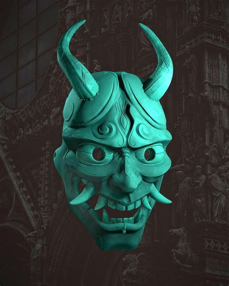 Archivo Stl Japanese Oni Mask Hanya・modelo De Impresora 3d Para